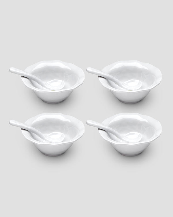 Ruffle White Melamine Round 8pc Tasting Set – Q Home