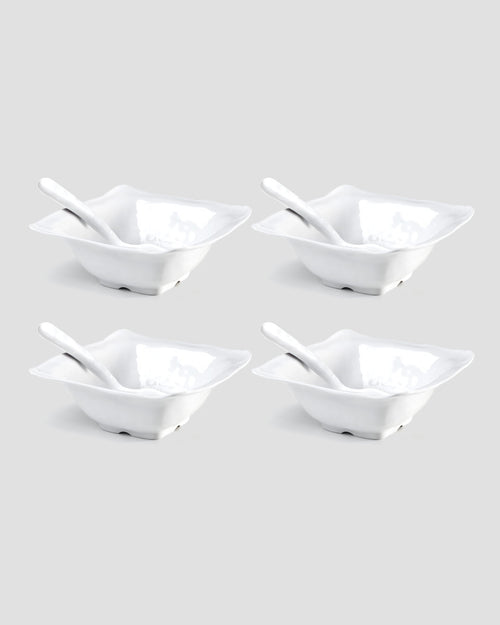 Ruffle White Melamine Square 8pc Tasting Set – Q Home