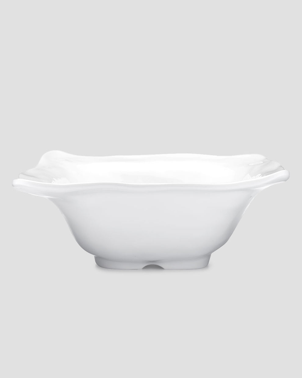 Ruffle White Melamine Square Serving Bowl – Q Home