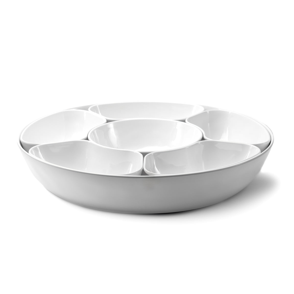Diamond White Melamine Ultimate Lazy Susan Platter | Q Home